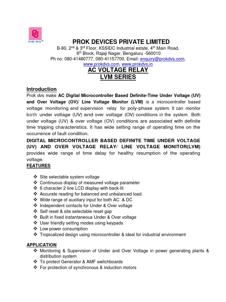 LVM PDF | PDF | Relay | Voltage
