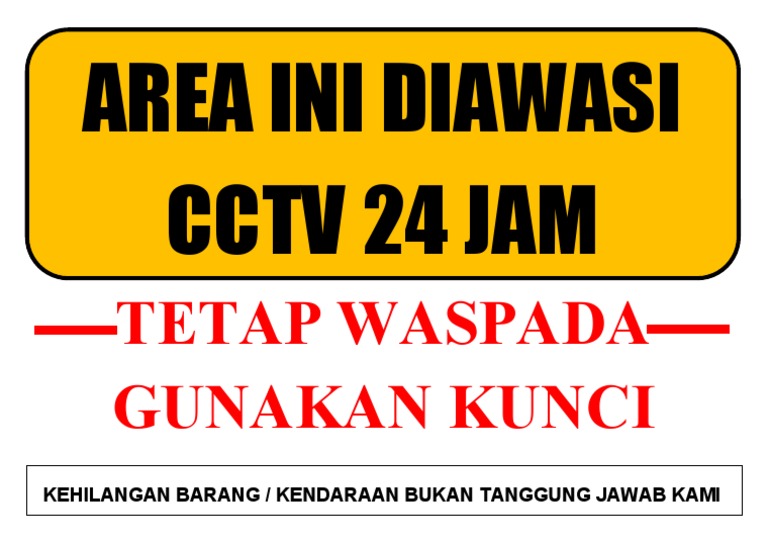 Area Ini Diawasi CCTV | PDF