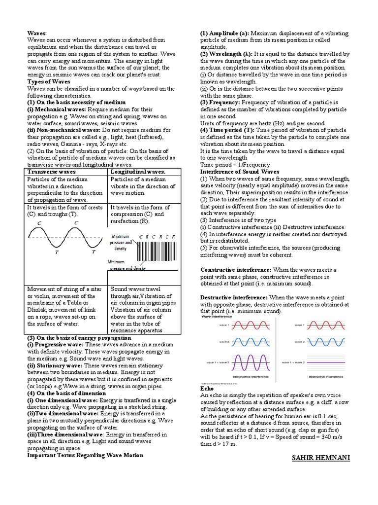 Waves and Sound-1 | PDF | Waves | Frequency