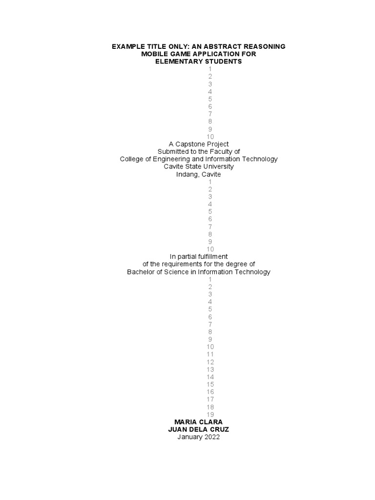 Sample Format For Capstone Project v2 | PDF | Sampling (Statistics ...