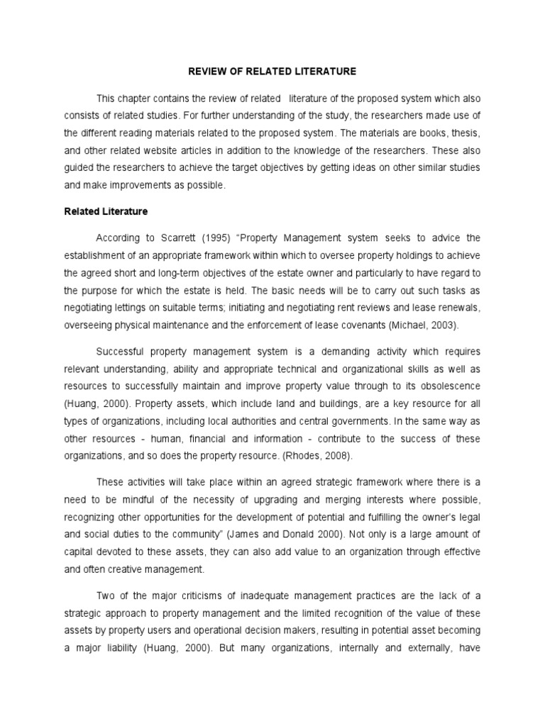 RRL (Thesis) | PDF | Property Management | Property