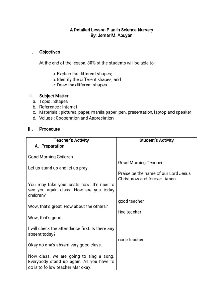 Lesson Plan Math 5 | PDF | Rectangle | Triangle