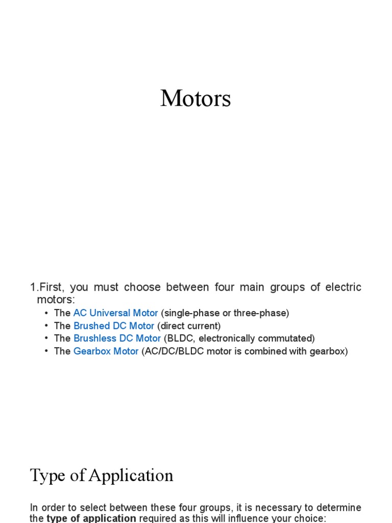Selecting the Right Electric Motor for the Application: A Guide to AC ...