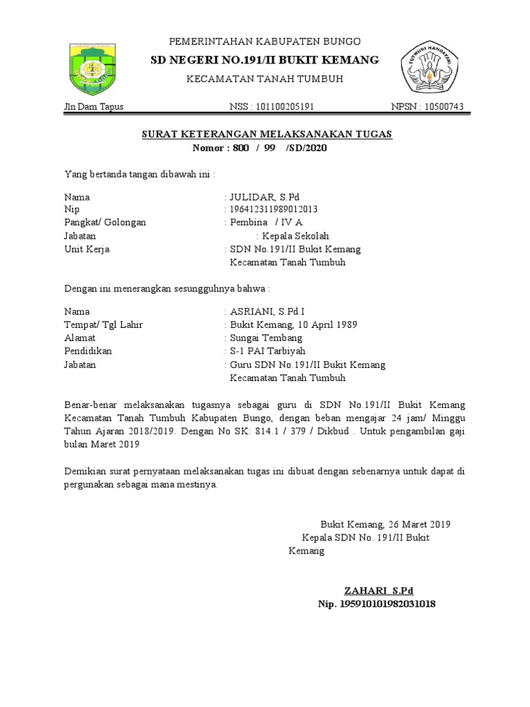 Surat Keterangan Dari Atasan | PDF