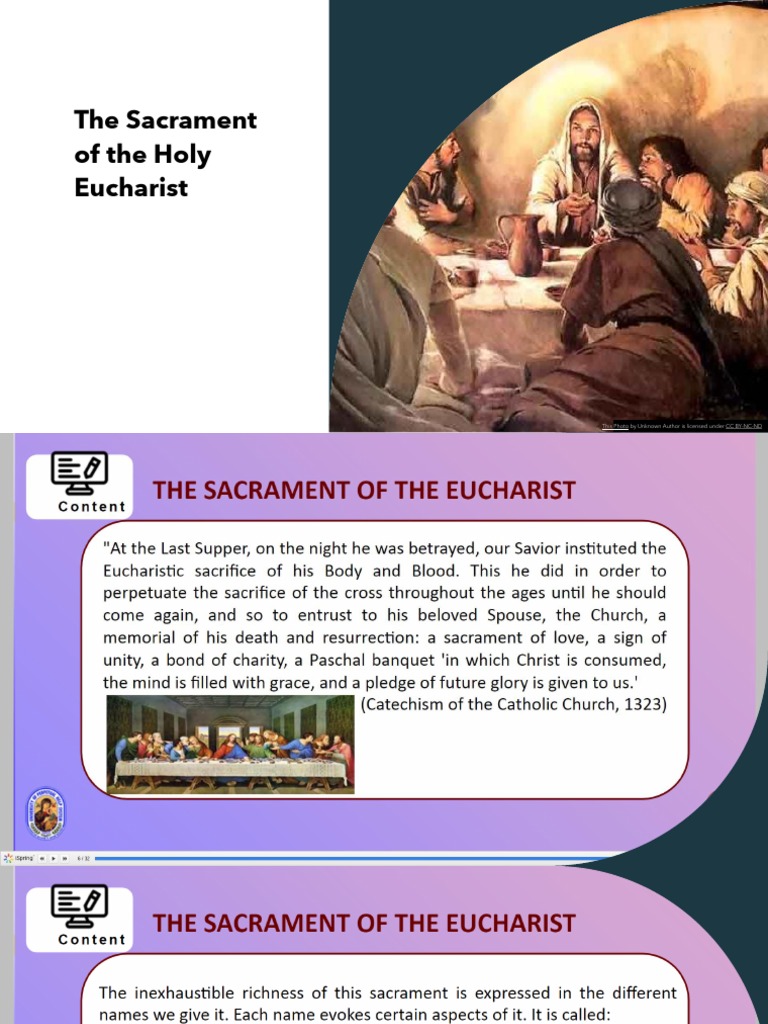 The Sacrament of The Holy Eucharist | PDF