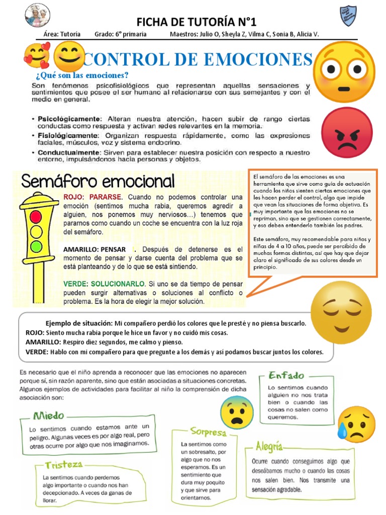 Control de Emociones en Primaria | PDF