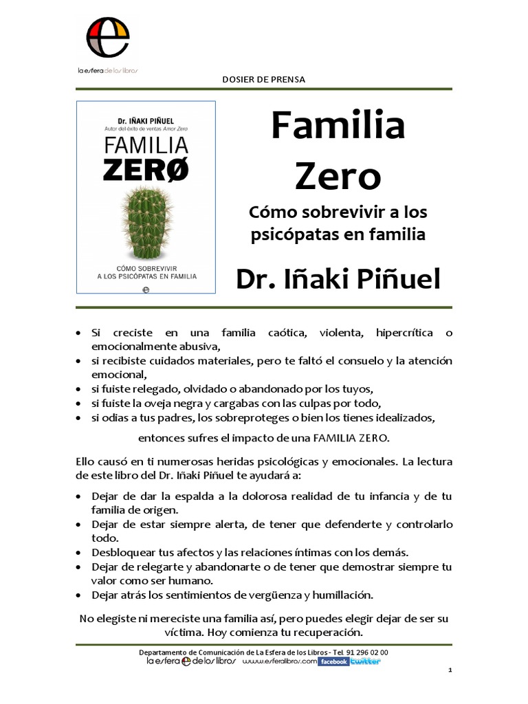 Dossier de Prensa Dosier Familia Zero Es | PDF | Intimidación | Agresión