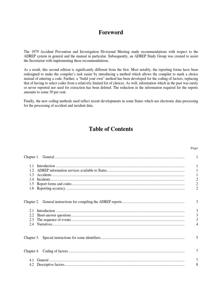 ICAO Doc 9156 Accident Incident Reporting Manual (ADREP Manu | PDF ...