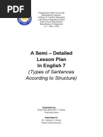 Detailed Lesson Plan in English 8 | PDF | Sentence (Linguistics) | Syntax