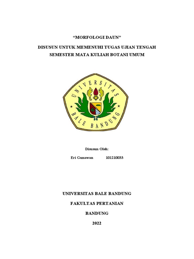 UTS BOTANI-morfologi Daun | PDF