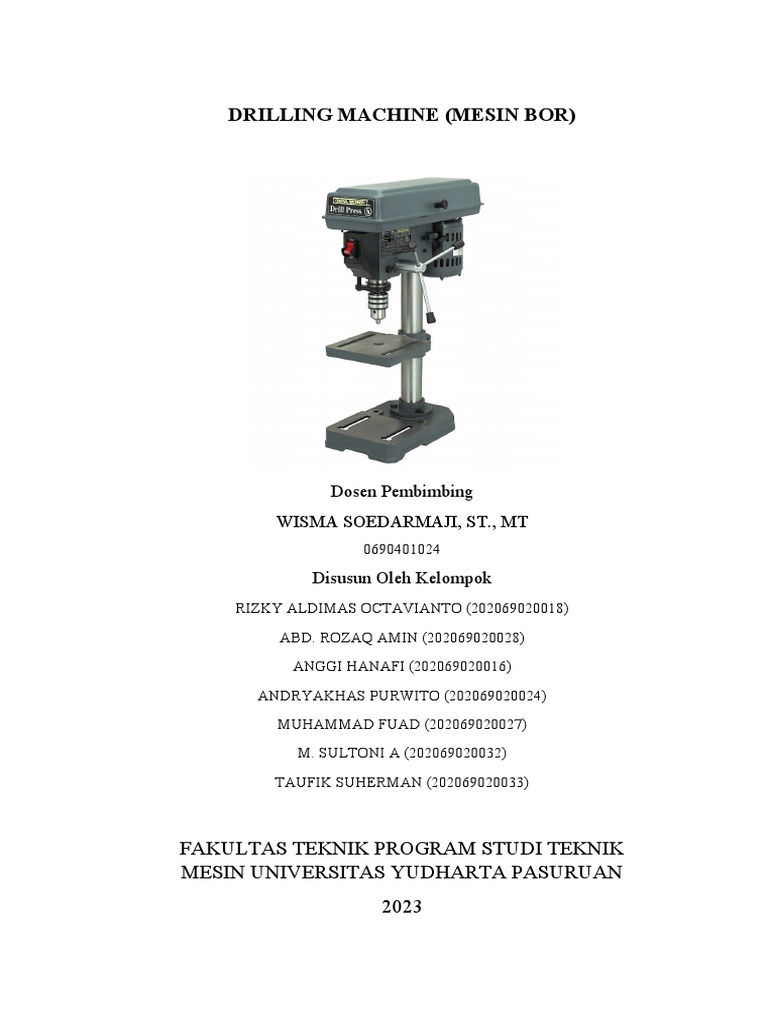 Drilling Machine (Mesin Bor) | PDF