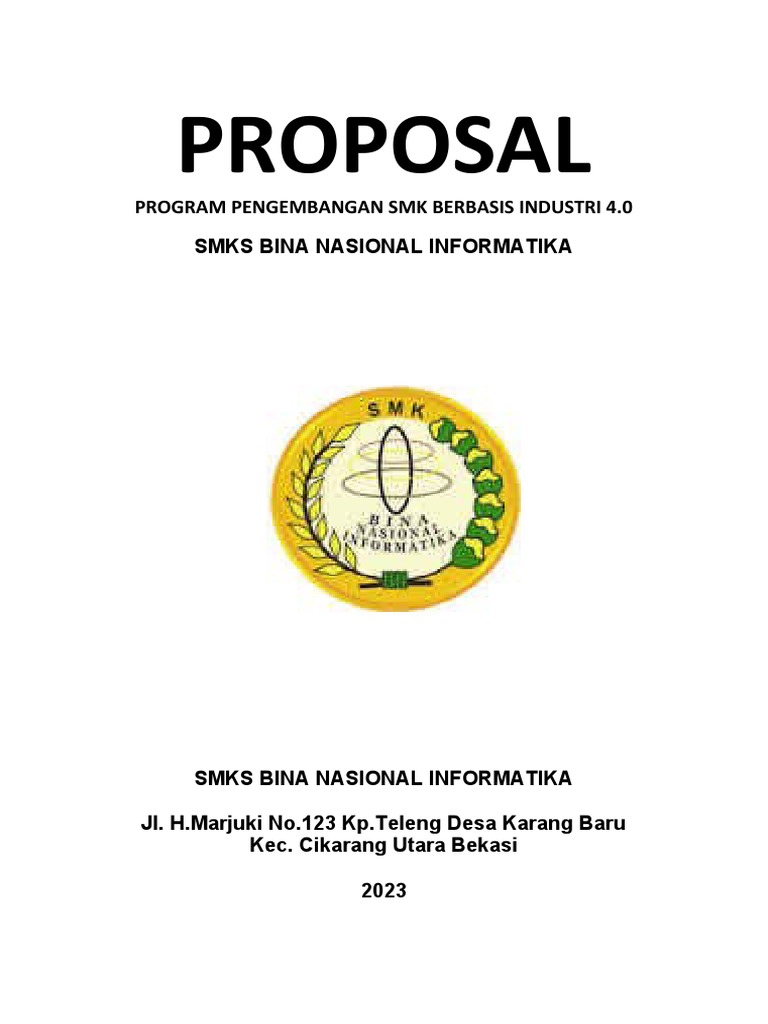 Proposal Pengembangan SMK Berbasis Industri | PDF