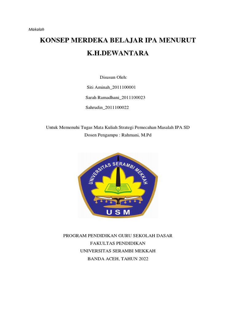 Konsep Merdeka Belajar K.H. Dewantara | PDF