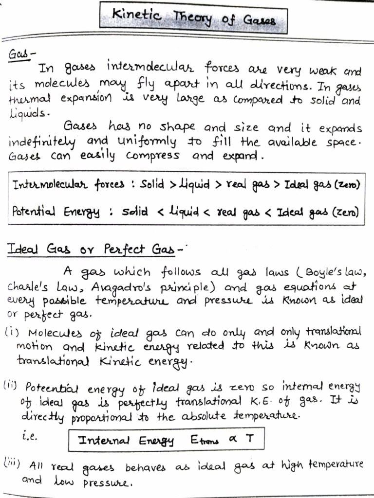 Ch-16 Kinetic Theory of Gases | PDF | Gases | Theoretical Physics
