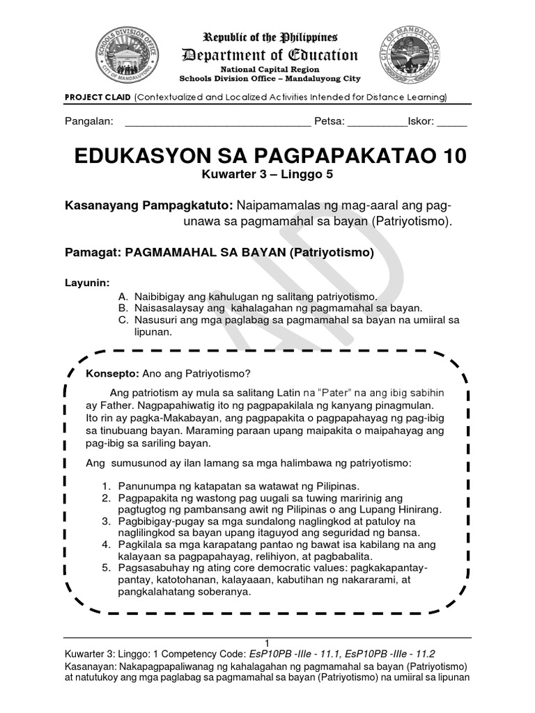 EsP10 Q3 Week5 | PDF