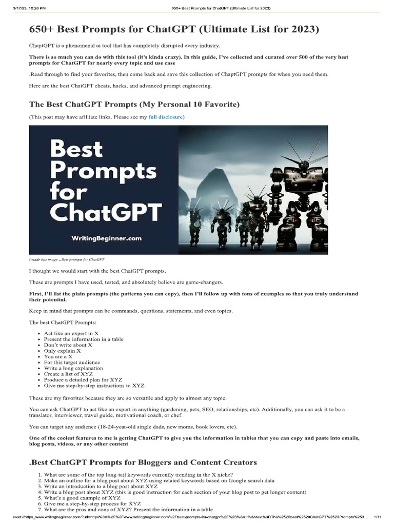 Chat GPT Prompts | PDF