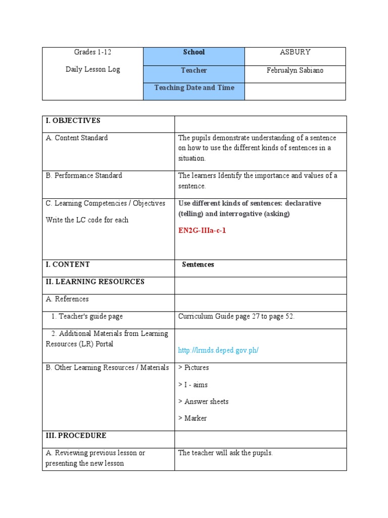 Grade 2 Lesson Plan | Download Free PDF | Teachers | Question