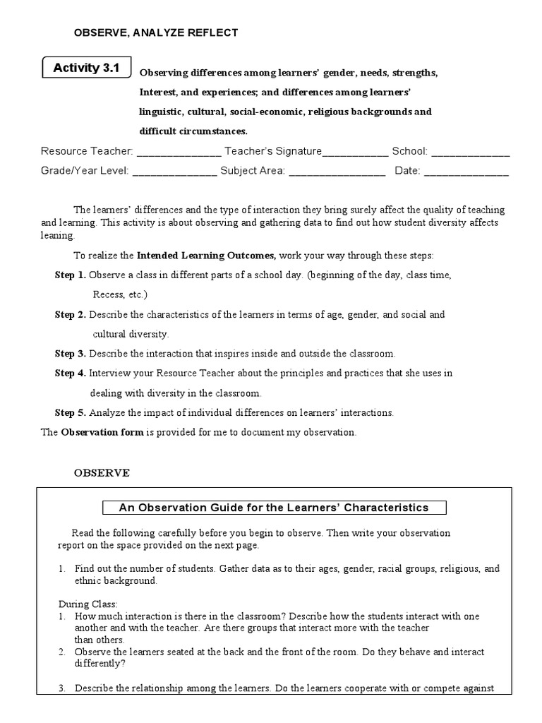 Field Study 1-Episode 3 | PDF | Learning | Differentiated Instruction