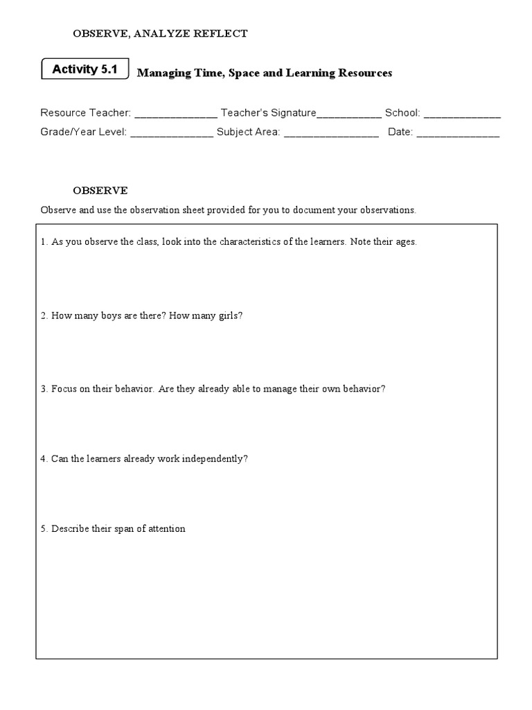 Field Study 1-Episode 5 | PDF | Classroom Management | Learning