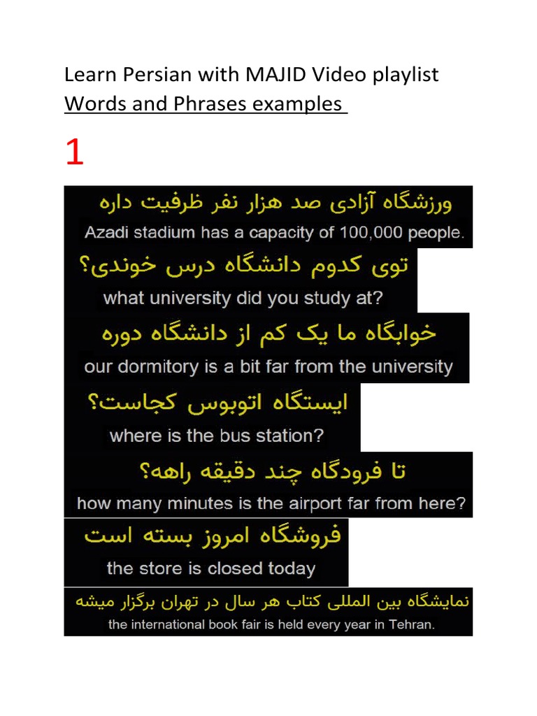 Z Learn Persian With MAJID | PDF
