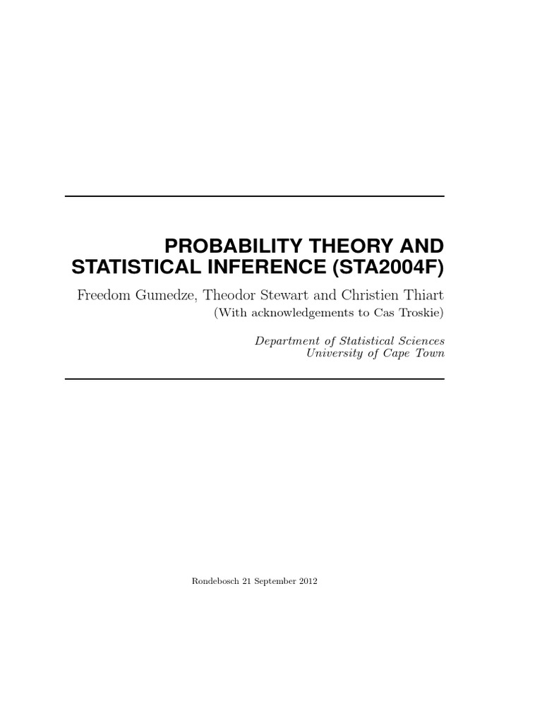 STA2004F | PDF | Probability Distribution | Statistics
