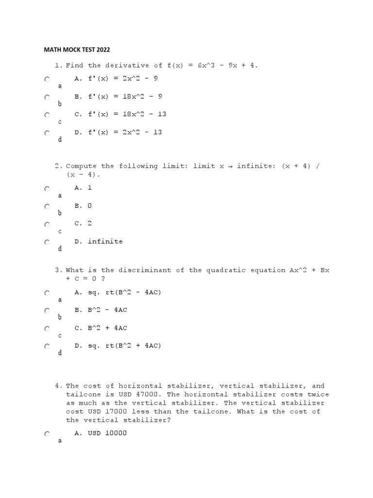 Mats Mock Test 2022 4 | Download Free PDF | Triangle | Mathematics