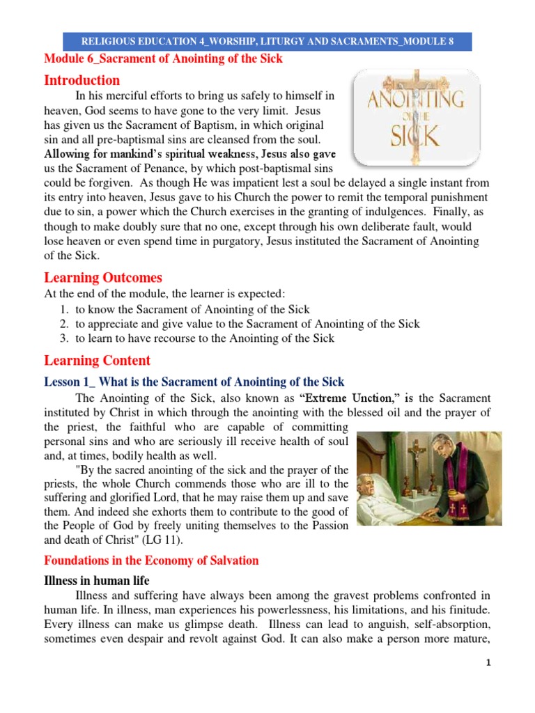 Rel Ed 4 - Module 8 - Anointing of The Sick - 14 Font | Download Free ...
