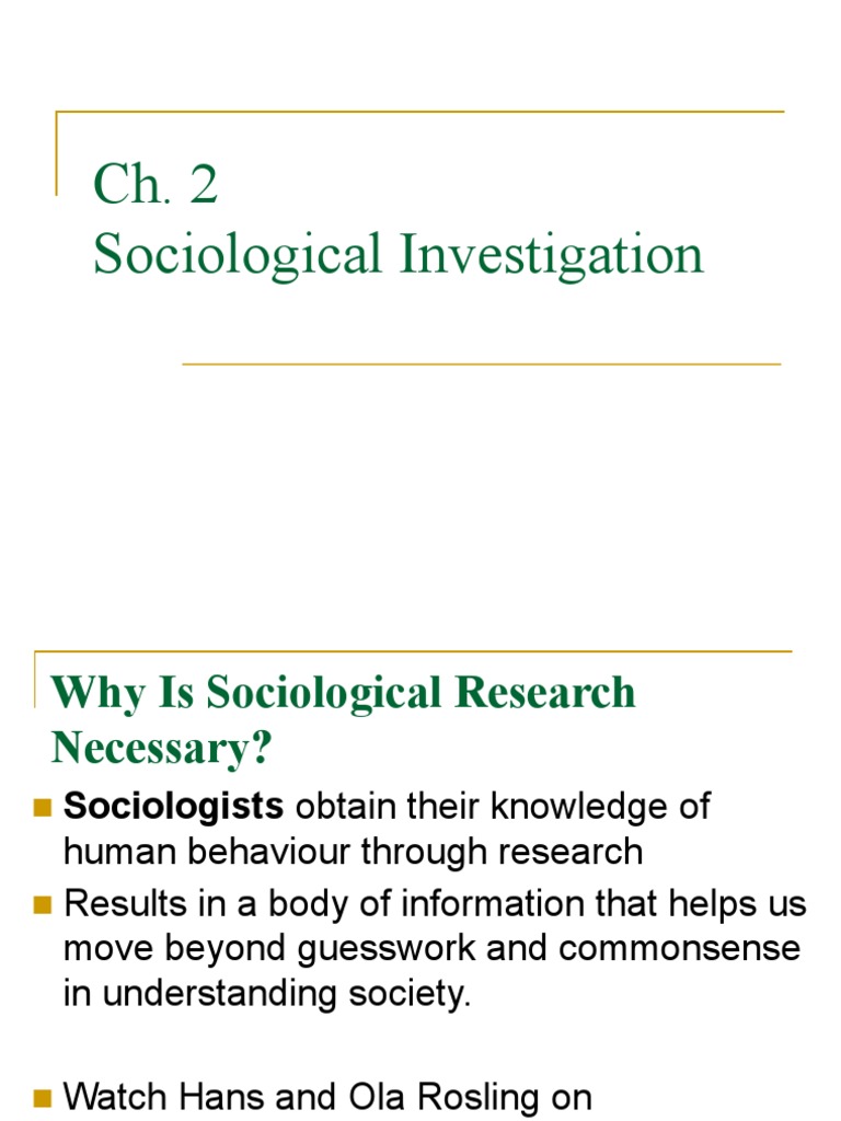 Chapter 2 | PDF | Sociology | Methodology