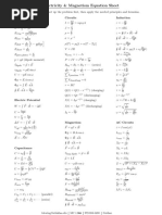 Electricity & Magnetism Formula Sheet | PDF | Applied And ...