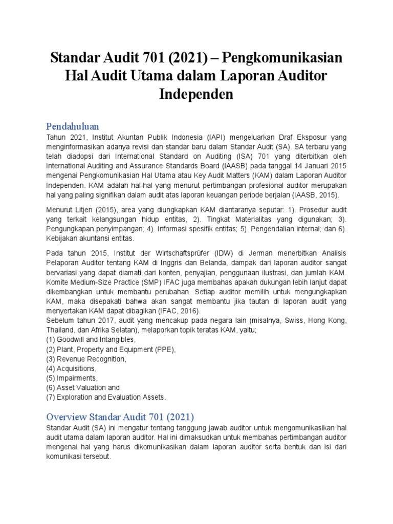 Standar Audit 701 | PDF