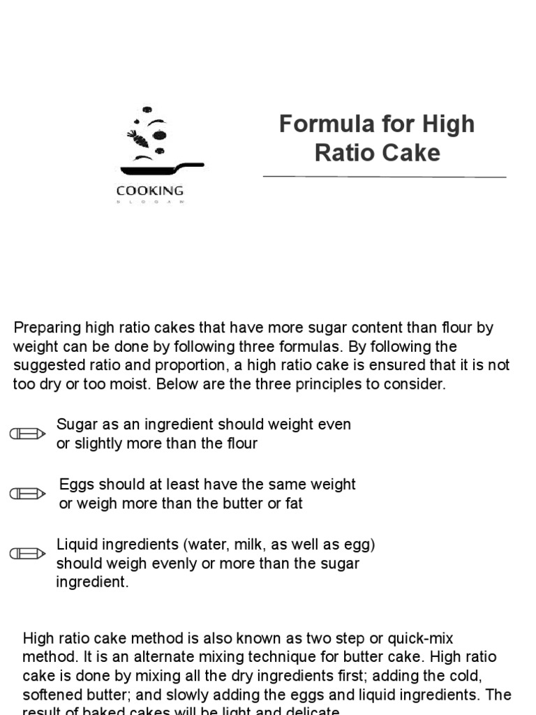 Formula For High Cake Ratio | PDF | Lifestyle