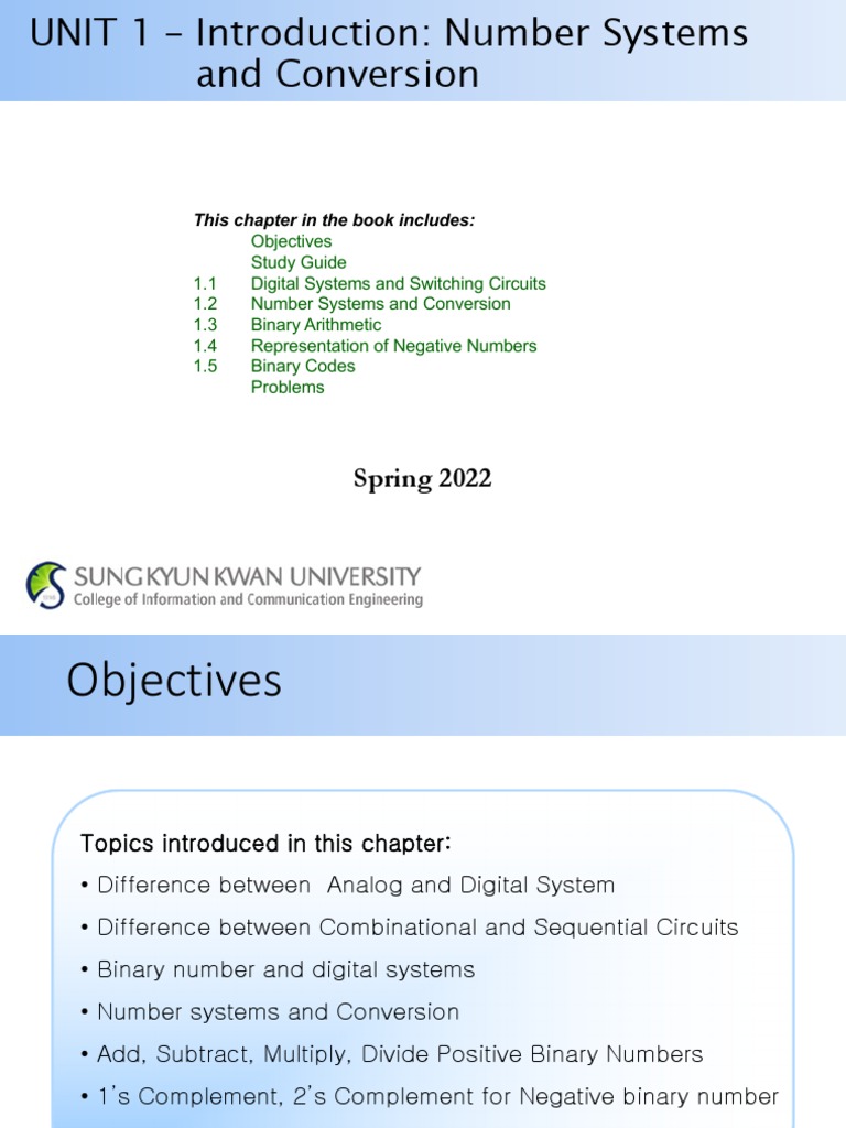 UNIT1 - Introduction Number Systems and Conversion PDF | PDF | Digital Electronics | Binary ...