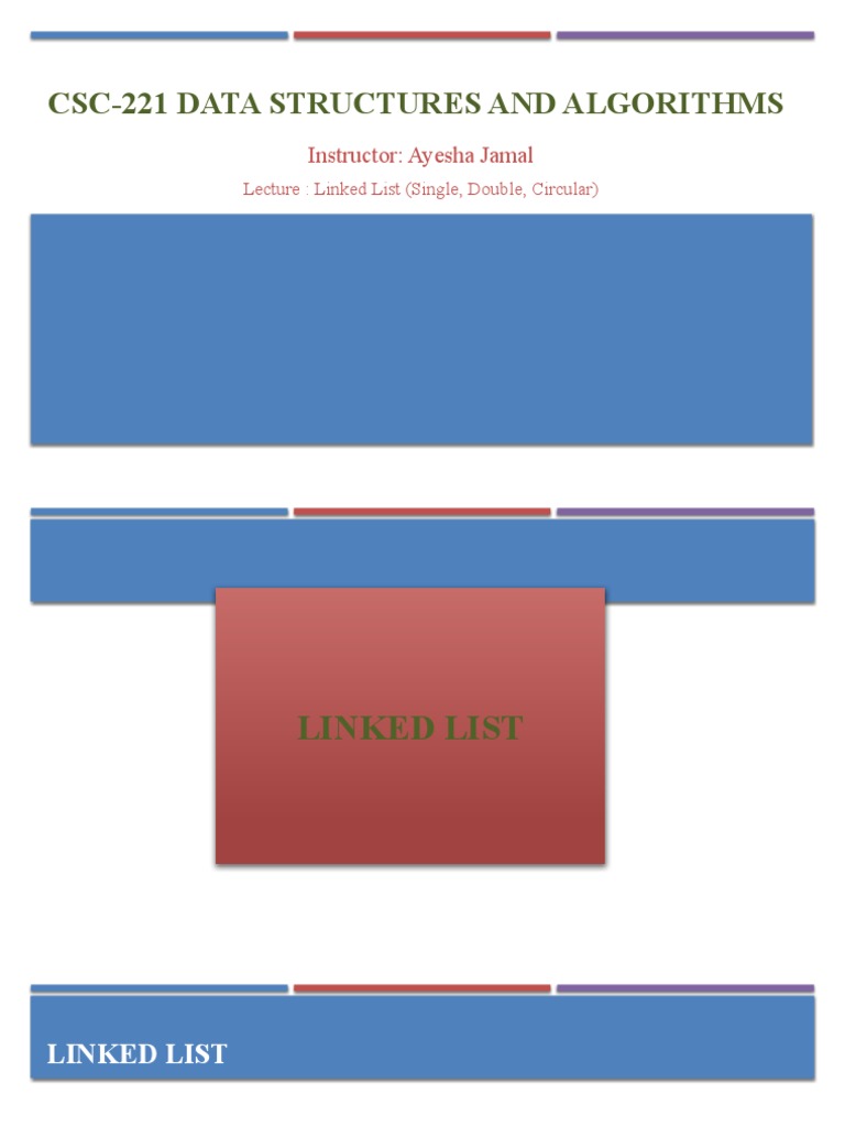 CSC 221 DSA Linked List Single Double Circular 10032023 053401pm | PDF | Pointer (Computer ...