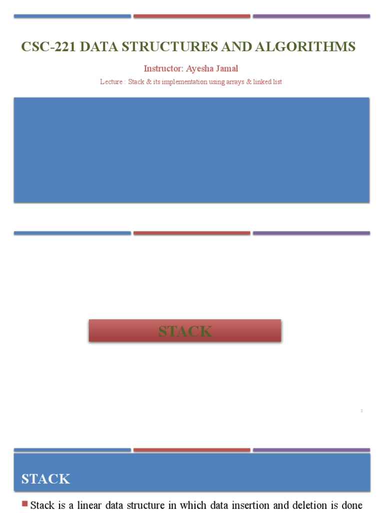CSC 221 DSA Stack Arrays - Linked List Implementation 27022023 111135am ...