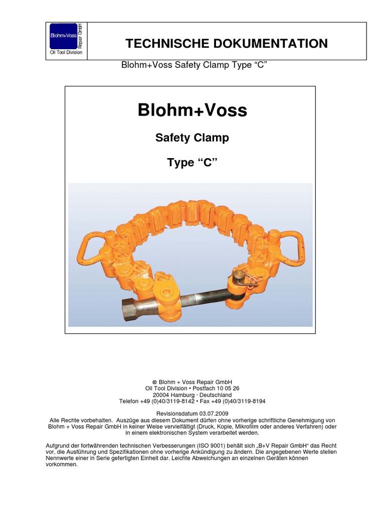 B+V Manual - Safety Clamp Type C REV 003-JUL-2009 PDF | PDF | Screw ...