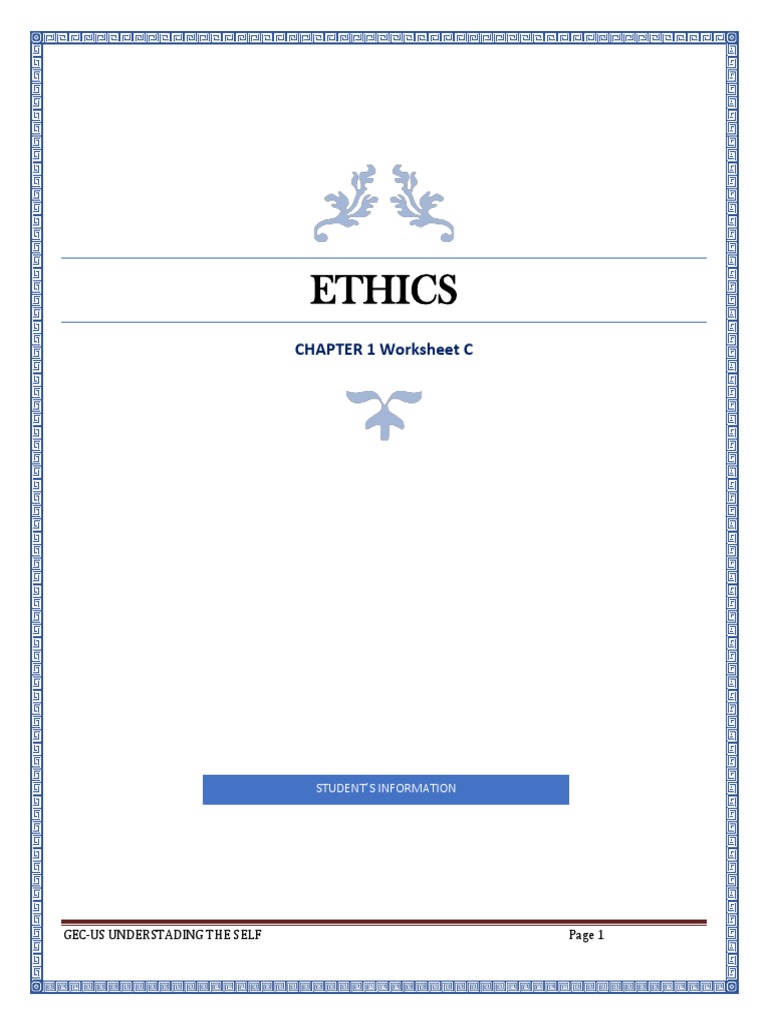 GEC-E Chapter 1 - Worksheet C | PDF | Jesus