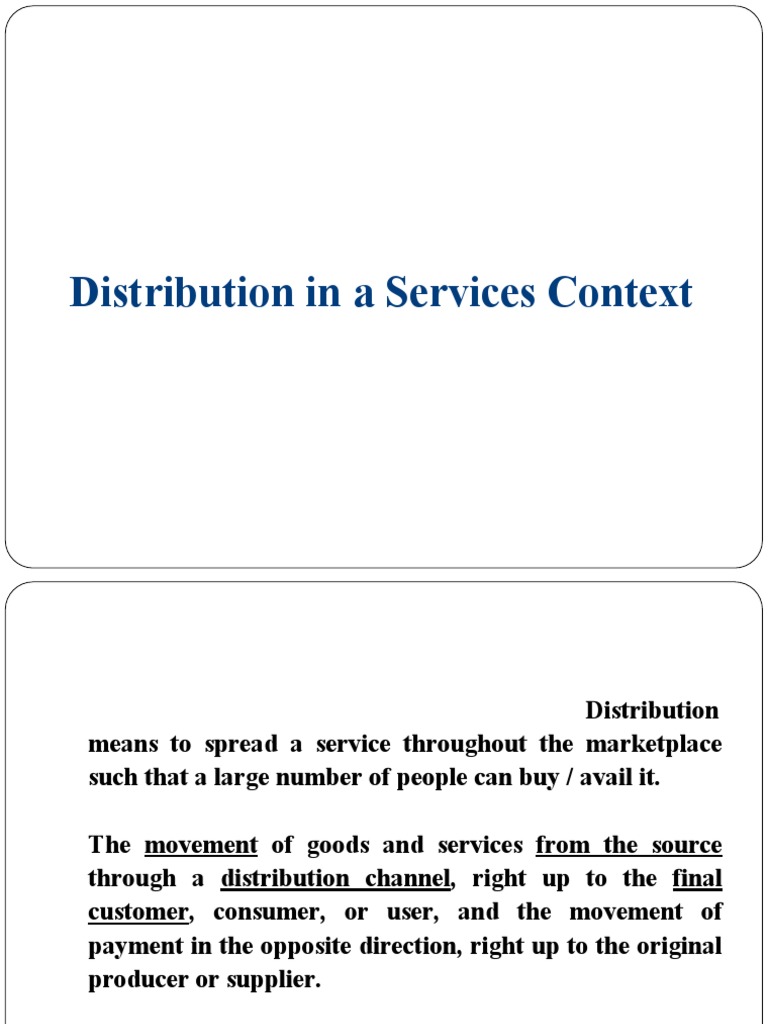 Distribution in A Services Context | PDF | Franchising | E Commerce
