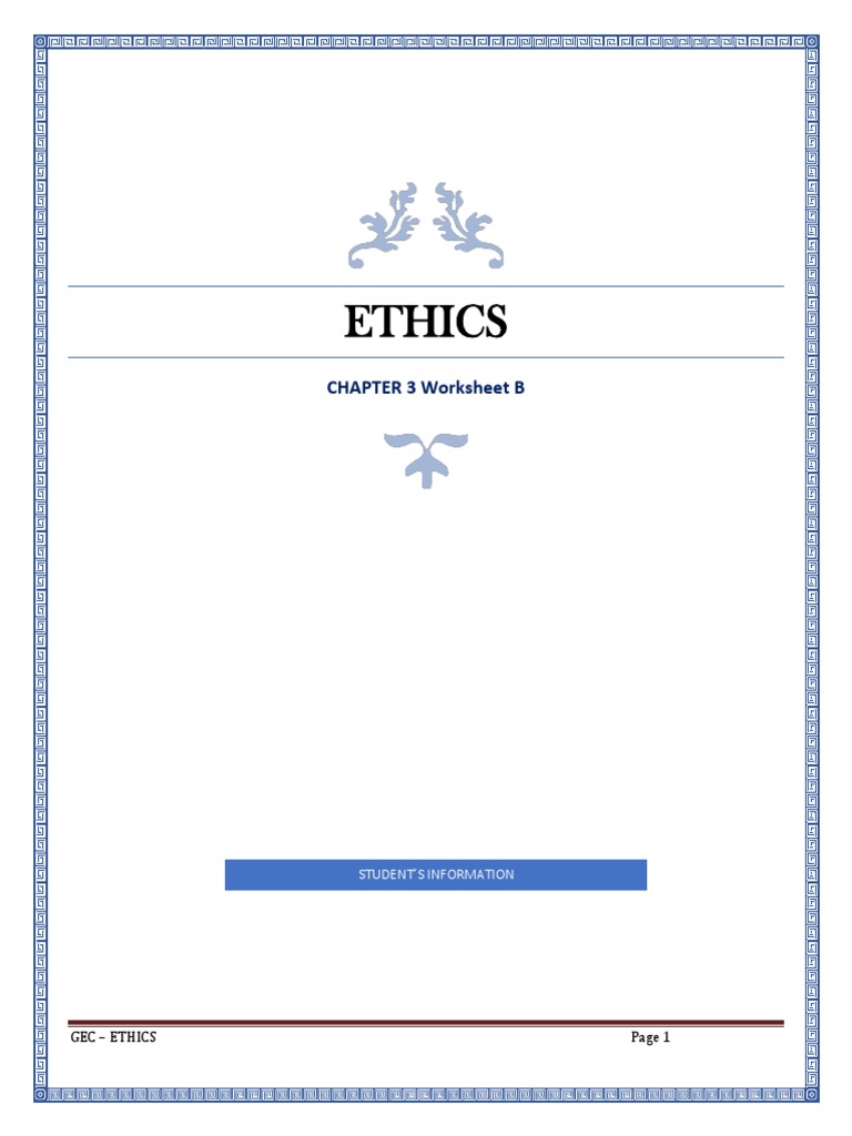 GEC-E Chapter 3 - Worksheet B | PDF | Natural Law | Thomas Aquinas