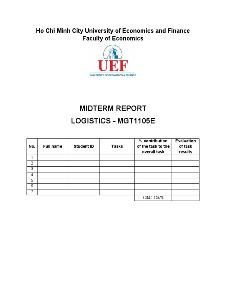 Logistics Midterm Report - MGT1105E | PDF
