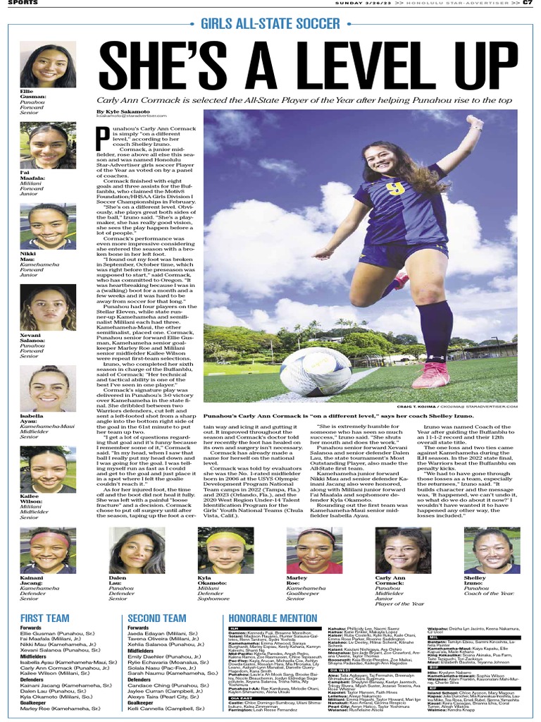 Carly Ann Cormack: All-State Player of Year | PDF | Ball Games | Sports ...