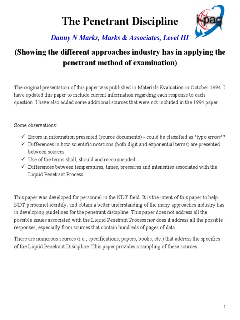 Dokumen - Tips - The Penetrant Discipline Rev 2 Asnt Personnel Training ...