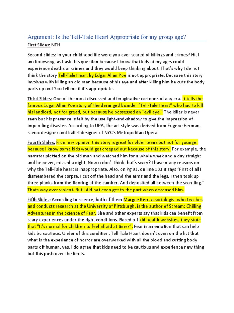 Argument Tell Tale Heart | PDF