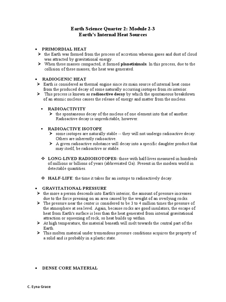 Earth's Internal Heat and Radioactivity | PDF | Magma | Radioactive Decay