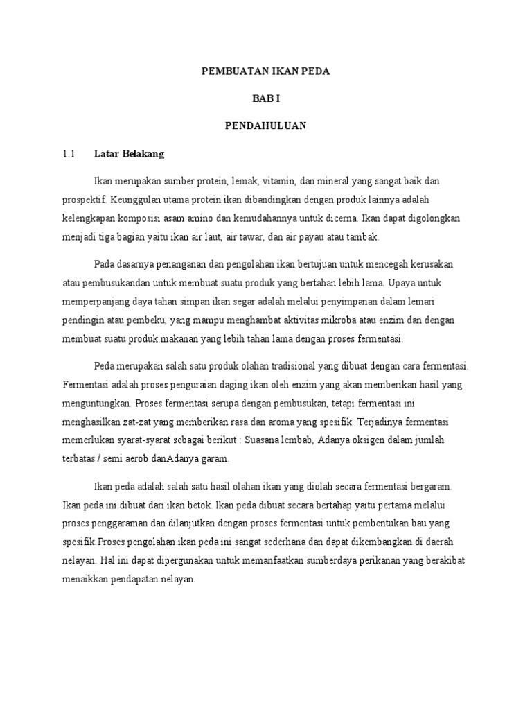 Laporan Ikan Peda | PDF