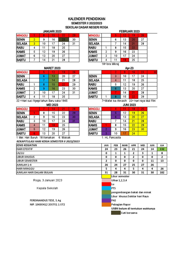 Kaldik Semester 2 2023 | PDF
