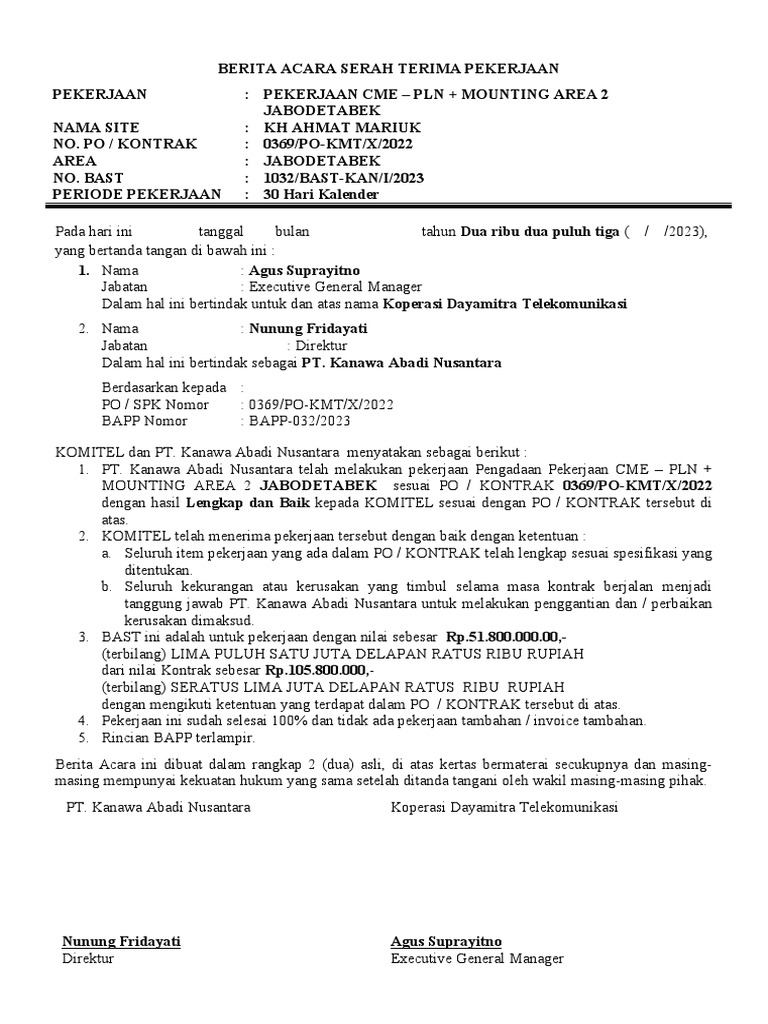 FORMAT BAST KOMITEL | PDF