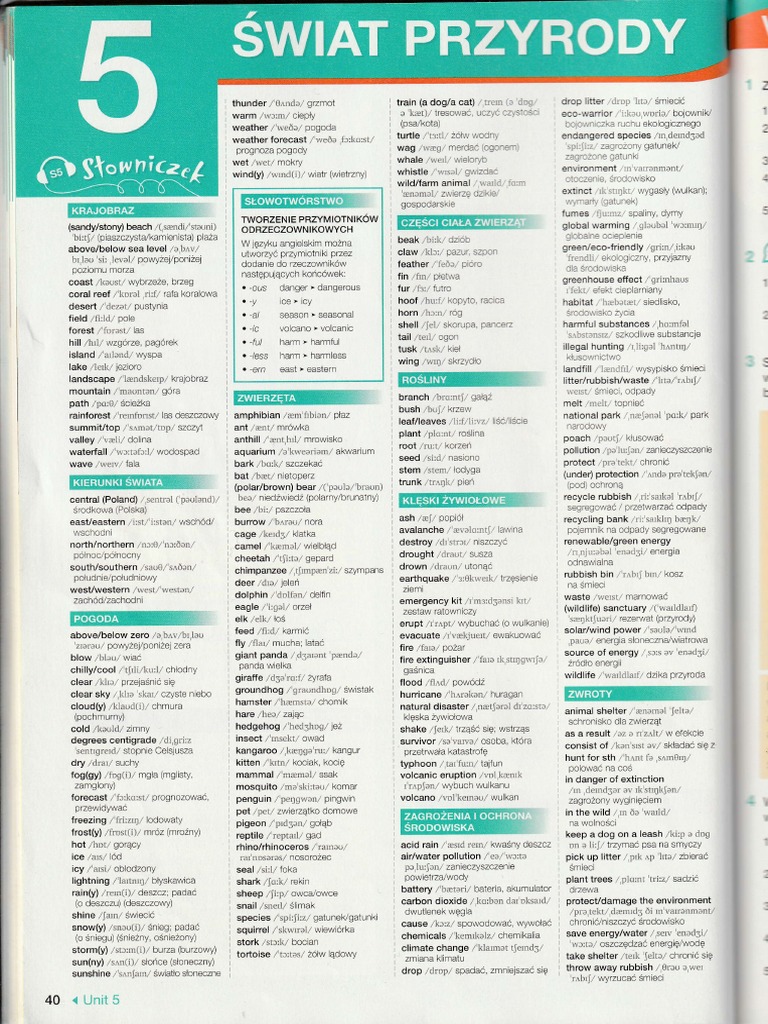 Slownictwo - SWIAT PRZYRODY PDF | PDF