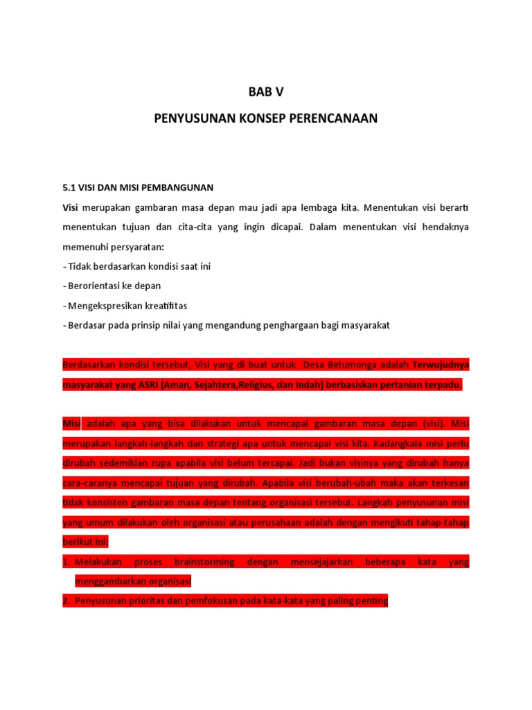 BAB 5 Konsep Perencanaan | PDF | Griya & Taman | Teknologi & Rekayasa