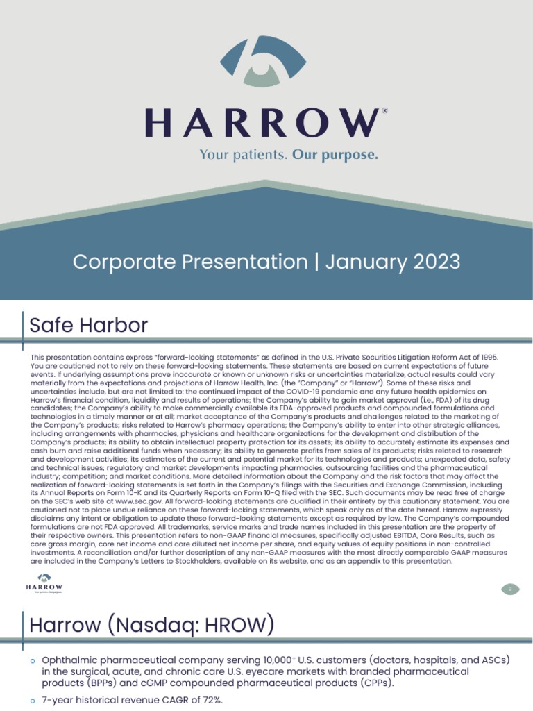 Harrow Health | Download Free PDF | Risk | Food And Drug Administration