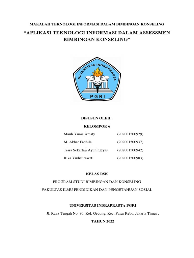 Makalah Kelompok 6 - Teknologi Informasi Dalam Bimbingan Konseling PDF | PDF